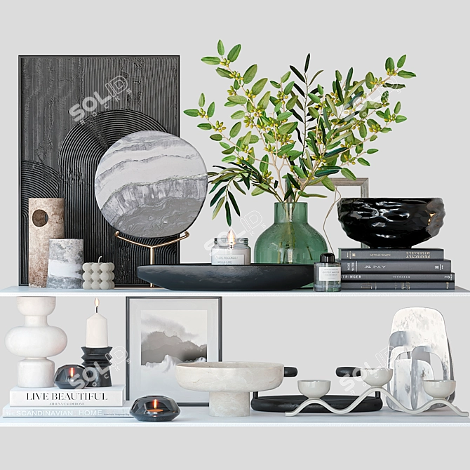 Elegant Living Room Decor Set 3D Model - SolidRocks.net
