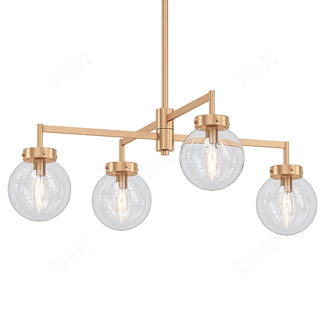 Ellan Gold Glass Chandelier 3D Model - SolidRocks.net