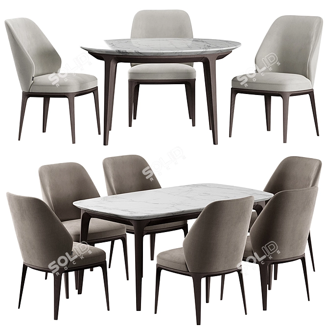 Emma Chair & Play Table Dining Set 3D Model - SolidRocks.net