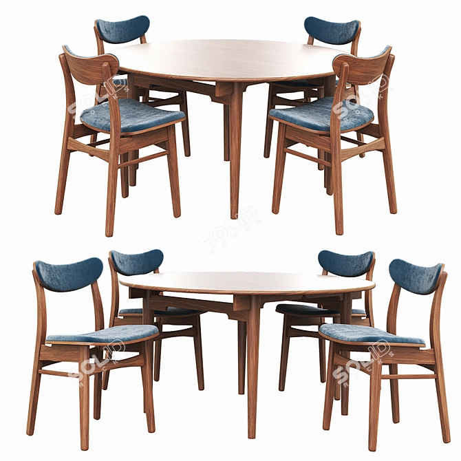 Elegant Dining Table: Realistic Model with High-Resolution Textures 3D ...