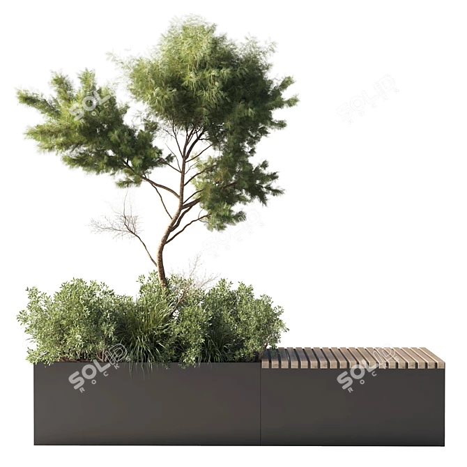 Urban Green Benches for Modern Urban Settings 3D Model - SolidRocks.net