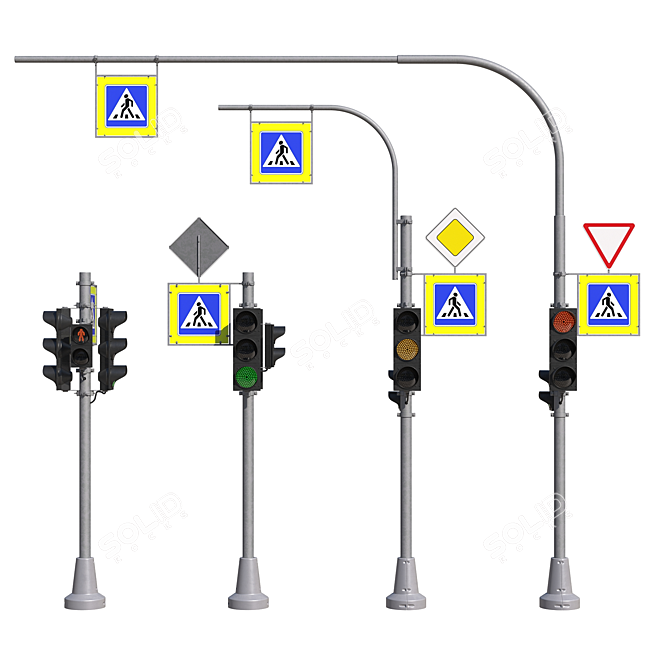 Smart Traffic Light Control 3D Model - SolidRocks.net
