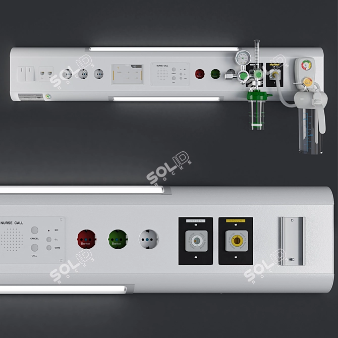 Hospital Bedside Unit Console 3D Model - SolidRocks.net