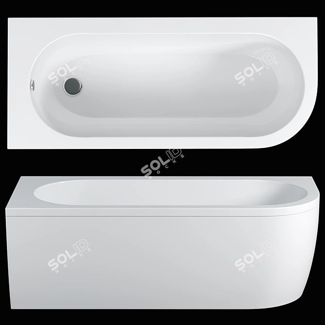 Luxury J-Shaped Bath Set 3D Model - SolidRocks.net