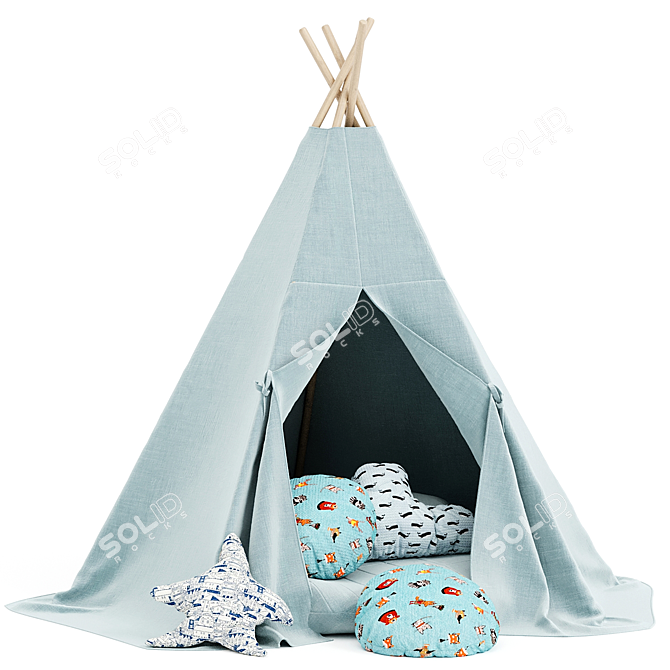 Riviera Blue Teepee, Spacious Dimensions 3D Model - SolidRocks.net