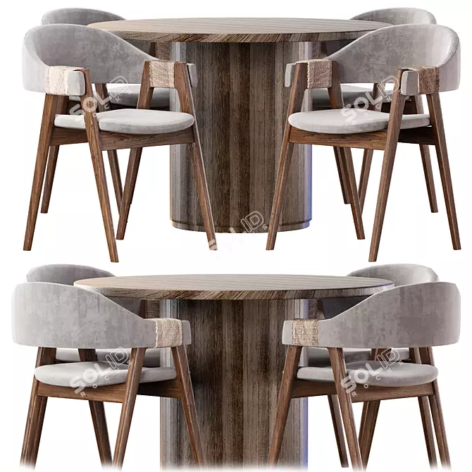 Contemporary Dining Set by Alibaba 3D Model - SolidRocks.net