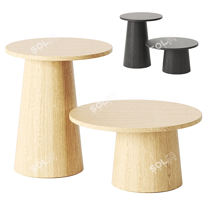 Modern Wood Node Table Design 3D Model - SolidRocks.net
