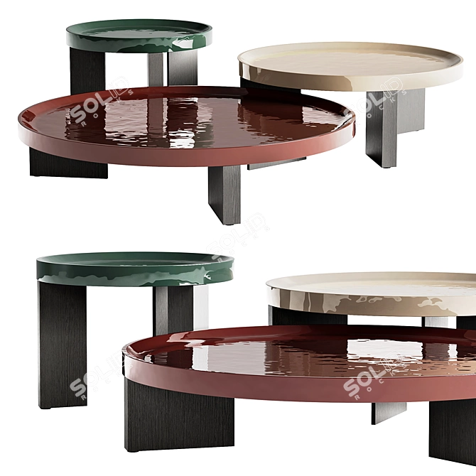 Minimalist Louver Coffee Tables 3D Model - SolidRocks.net