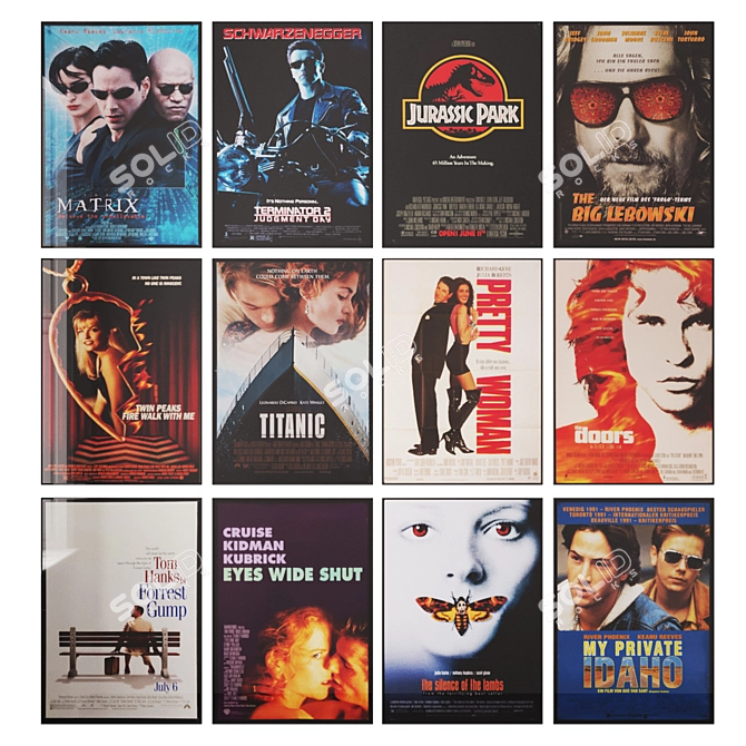 90s Movie Posters A1 Format 3D Model - SolidRocks.net