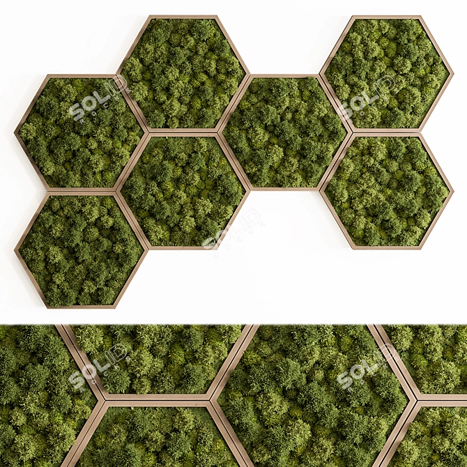 Emerald Hexagon Wall Panel Set 3D Model - SolidRocks.net