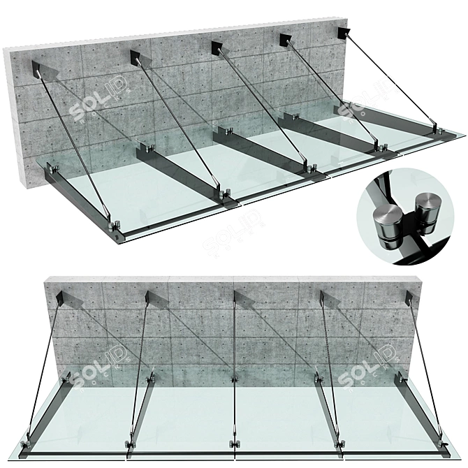 Modern Glass Canopy 3D Model 3D Model - SolidRocks.net