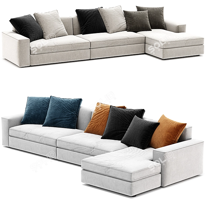 Modern Poliform Dune Chaise Longue 3D Model - SolidRocks.net