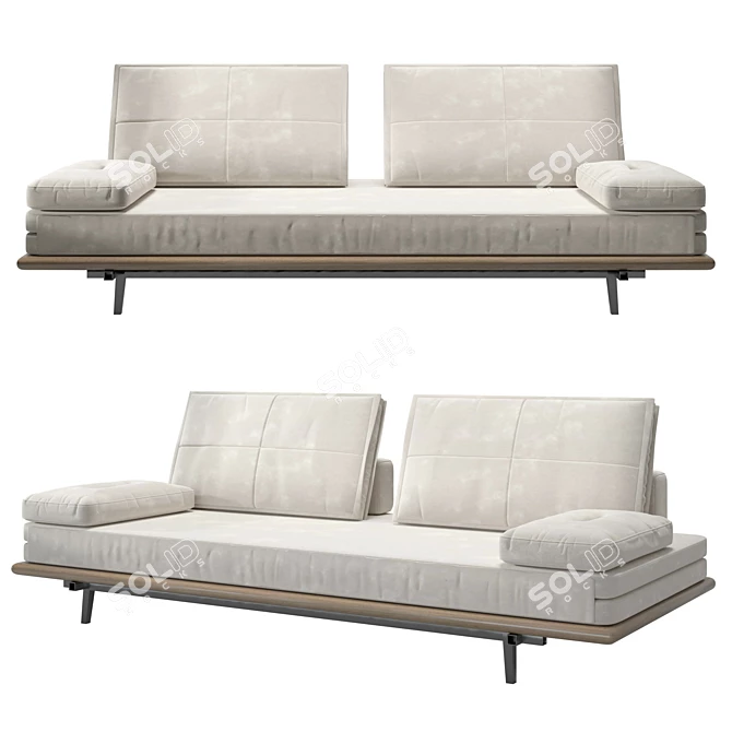 Stylish Khaki Japandi Sofa Bed 3D Model - SolidRocks.net