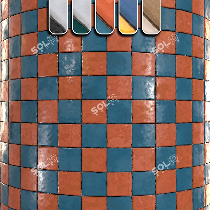 Seamless Checkerboard Tile PBR Texture 3D Model - SolidRocks.net