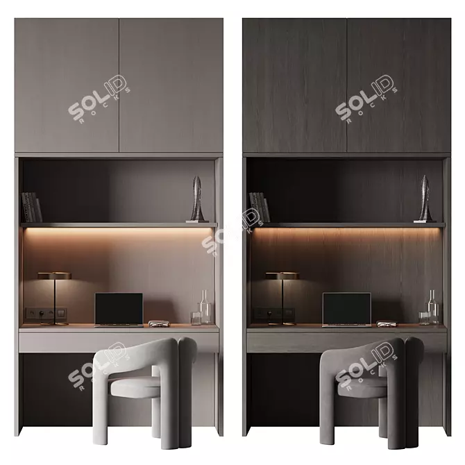 All-in-One Cubicle Workspace 3D Model - SolidRocks.net