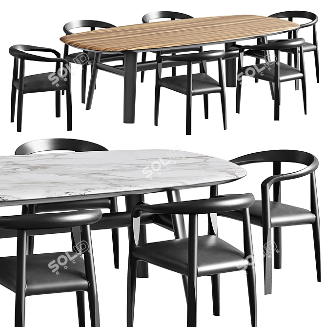 Elegant Set: MISS Chair & OLD FORD Tables 3D Model - SolidRocks.net