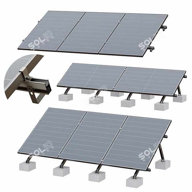 Title: Solar Panels for Eco-friendly Energy 3D Model - SolidRocks.net