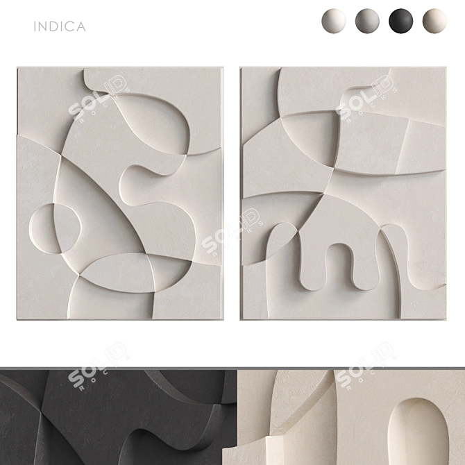 INDICA Relief Art Set 3D Model - SolidRocks.net