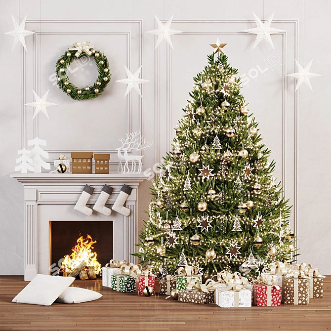 Festive 3D Christmas Tree model 3D Model - SolidRocks.net