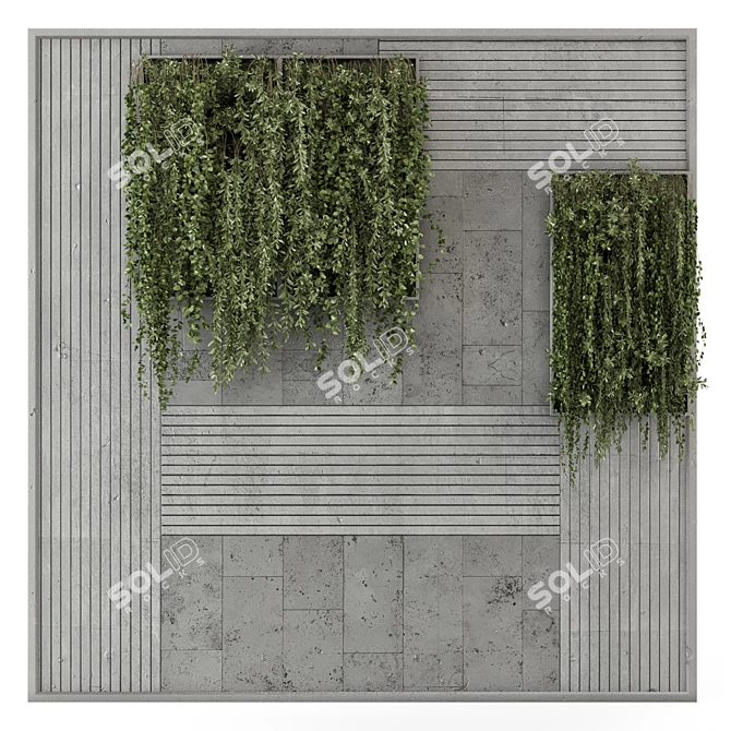 Concrete Base Vertical Garden Set 3D Model - SolidRocks.net