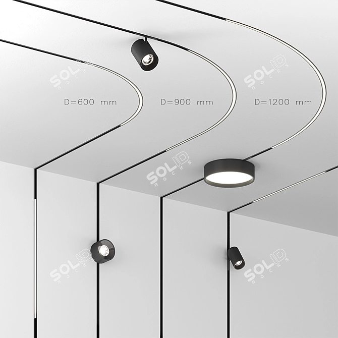 Mini Magnetic Track System with Radius Elements 3D Model - SolidRocks.net