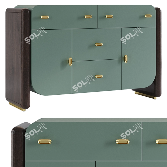 Elegant SCROLL Buffet Sideboard by MOUS 3D Model - SolidRocks.net