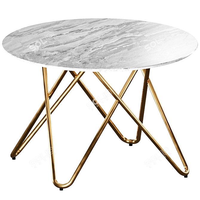 Stone Texture Round Dining Table 3D Model - SolidRocks.net