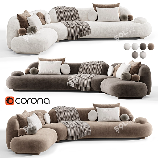 Modular Wave Sofa, Designer Edition 3D Model - SolidRocks.net