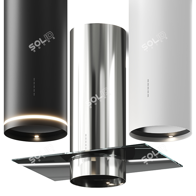 Stainless Steel Cooker Hood Lighting 3D Model - SolidRocks.net