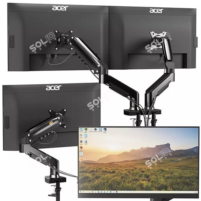 North Bayou Monitor Mount Stand 3D Model - SolidRocks.net