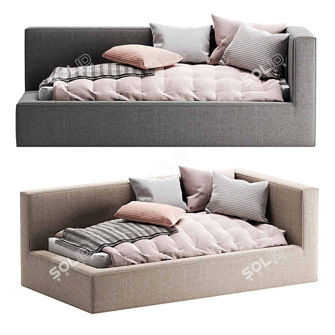 Picco Kids Bed Set, Gray 3D Model - SolidRocks.net