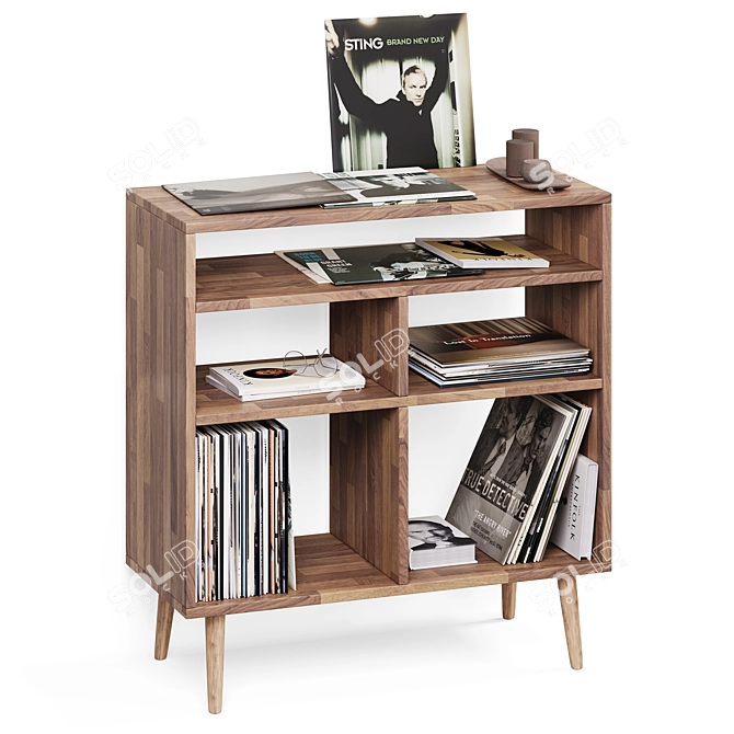 Vinyl Records Rack Display Stand 3D Model - SolidRocks.net