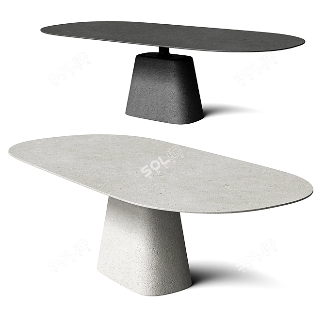 Modern Cement Dining Table 3ds Max 3D Model - SolidRocks.net