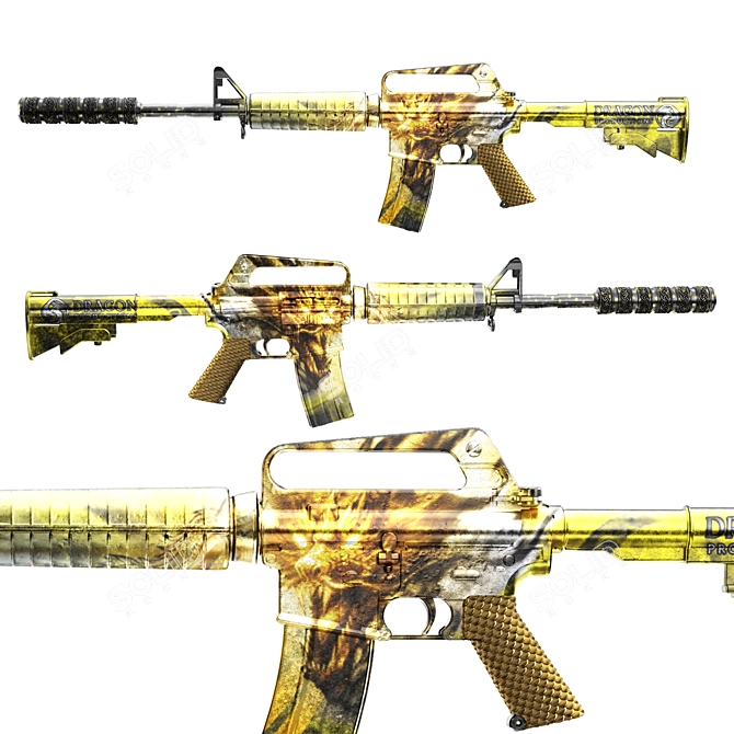M4A1 Dragon Style Gun Model 3D Model - SolidRocks.net
